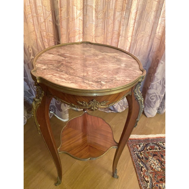 Antique Louis XVI 19th Century Side Table With Marble Top and Gilded ...