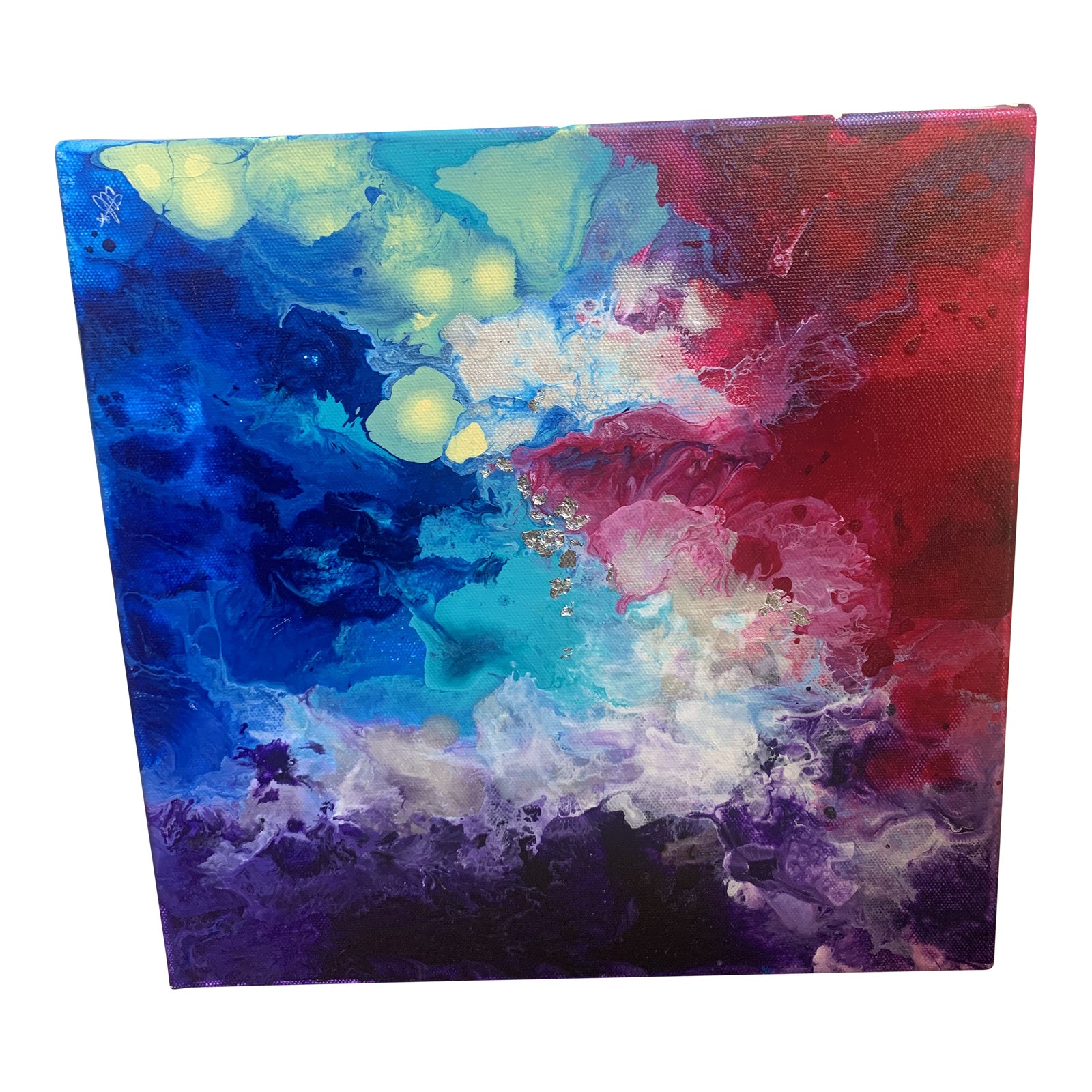 Contemporary Silver Leaf and Oil Painting by Hannah and the Cosmos ...