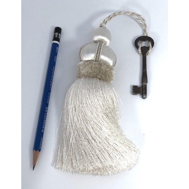 Ivory Key Tassel With Cut Ruche - Tassel Height 5.75" | Chairish