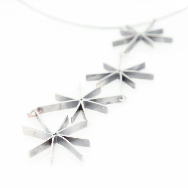 Mid-Century Modern Betty Cooke Style Silver Starburst Link Pendant ...