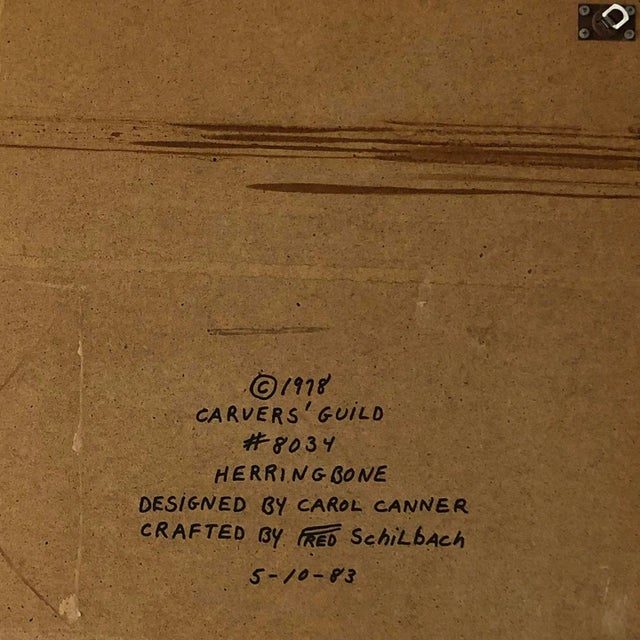 1970's Retro Carver's Guild Mirror With Herringbone Pattern, "Signed ...