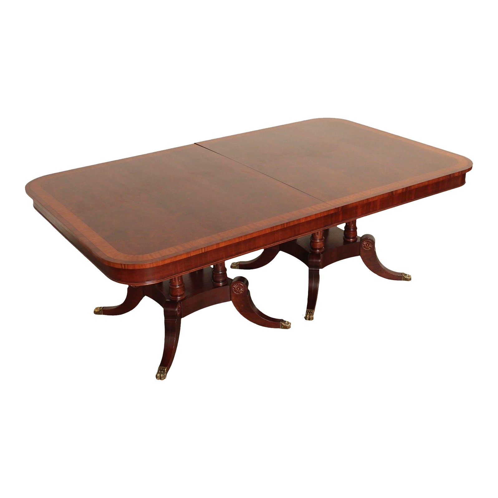 Henredon Regency Style Expandable Double Pedestal Mahogany Dining Table ...