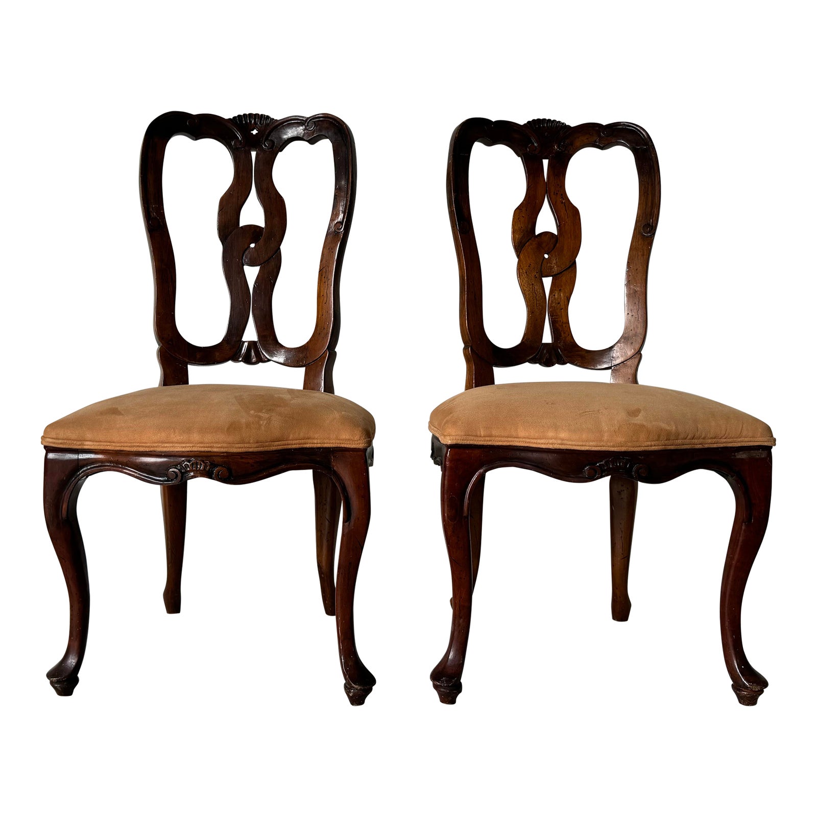 Vintage French Country - Style Ribbon Back Dining Chairs - a Pair ...