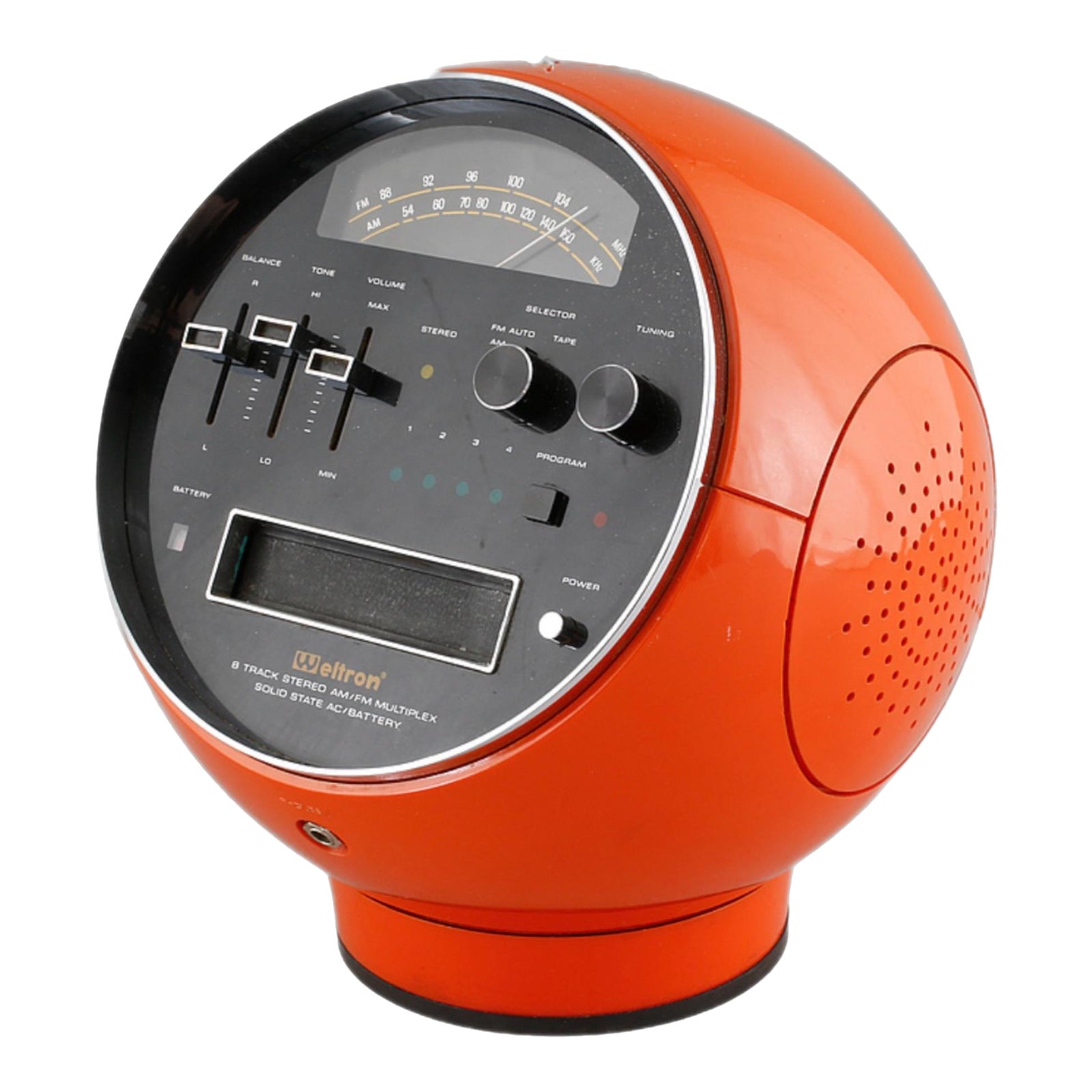 Vintage 1970s Orange Model 2001 Weltron Radio & 8 Track Iconic Space ...