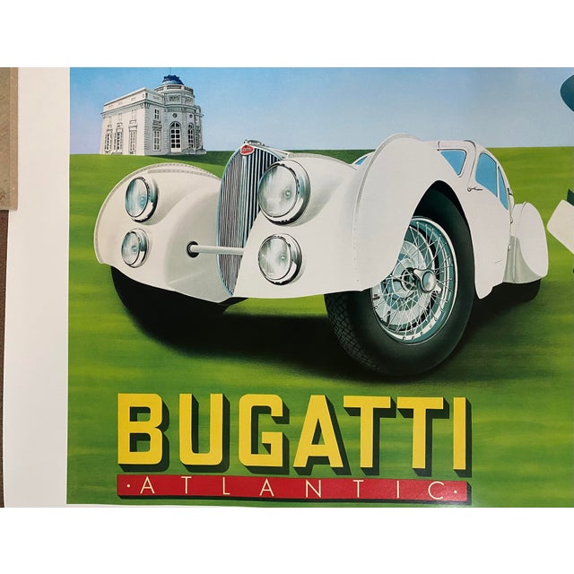 Original Signed Bugatti Atlantic Auto Poster by Razzia | Chairish