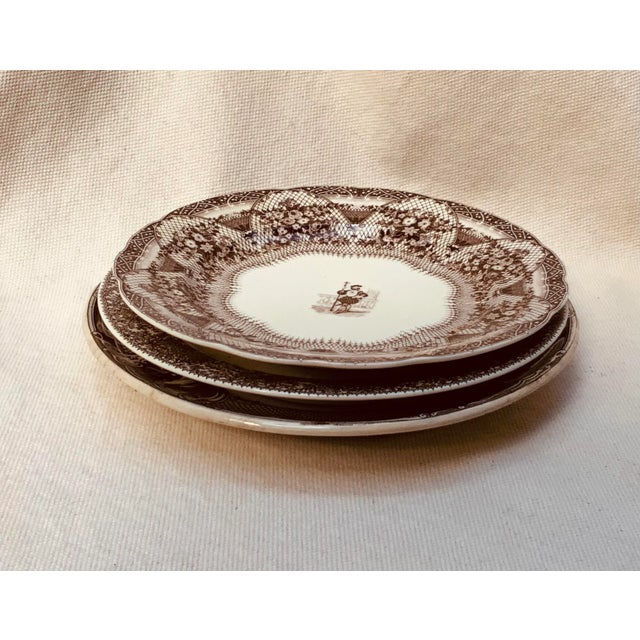 Circa 1850 English Stoneware Plates - Set of 3 | Chairish