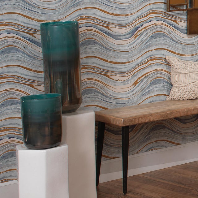 Vapor Vase in Aqua, Medium | Chairish