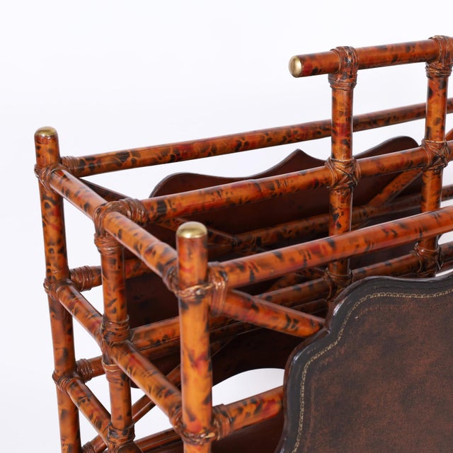 British Colonial Style Faux Bamboo Magazine Rack | Chairish