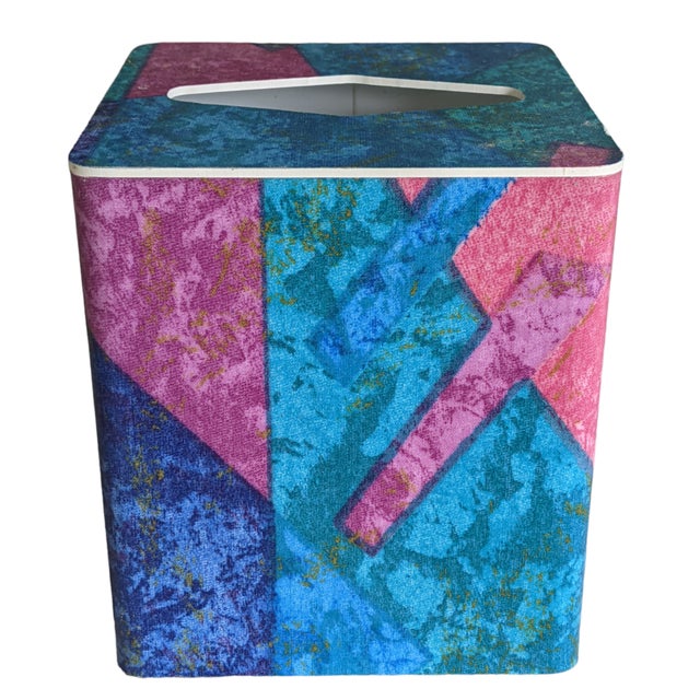 Vintage 1990s Andre Richard "Jewel" Geometric Tissue Box Cover | Chairish