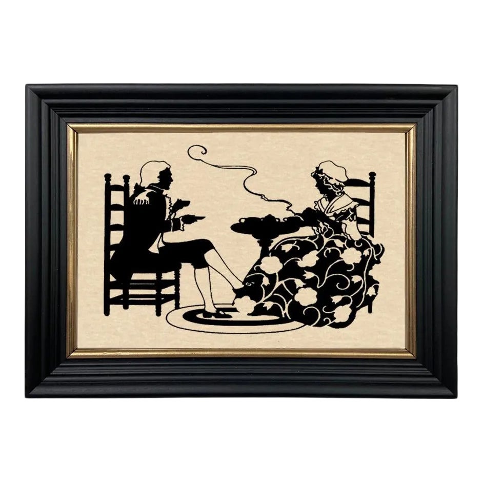 "Colonial Tea" Contemporary Paper Cut Silhouette, Framed | Chairish