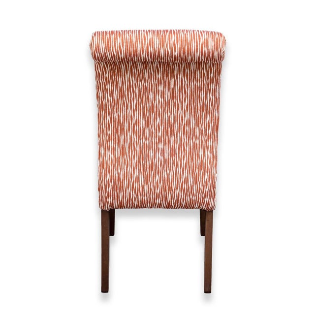 Late 20th Century Orange & White Abstract Striped Print Roll Back ...