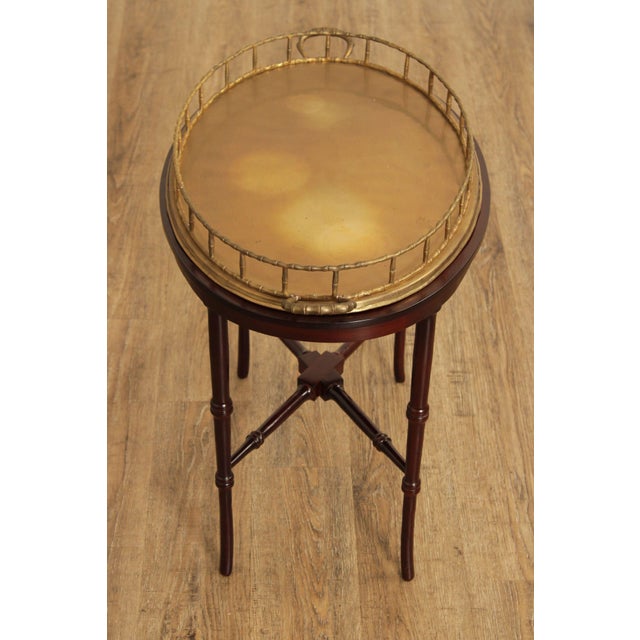 Regency Style Mahogany Brass Butler's Tray Table | Chairish
