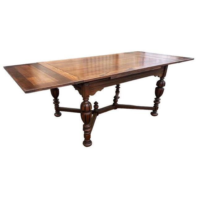 Antique Spanish Revival 90” Walnut and Oak Dining Table - Circa 1920s ...