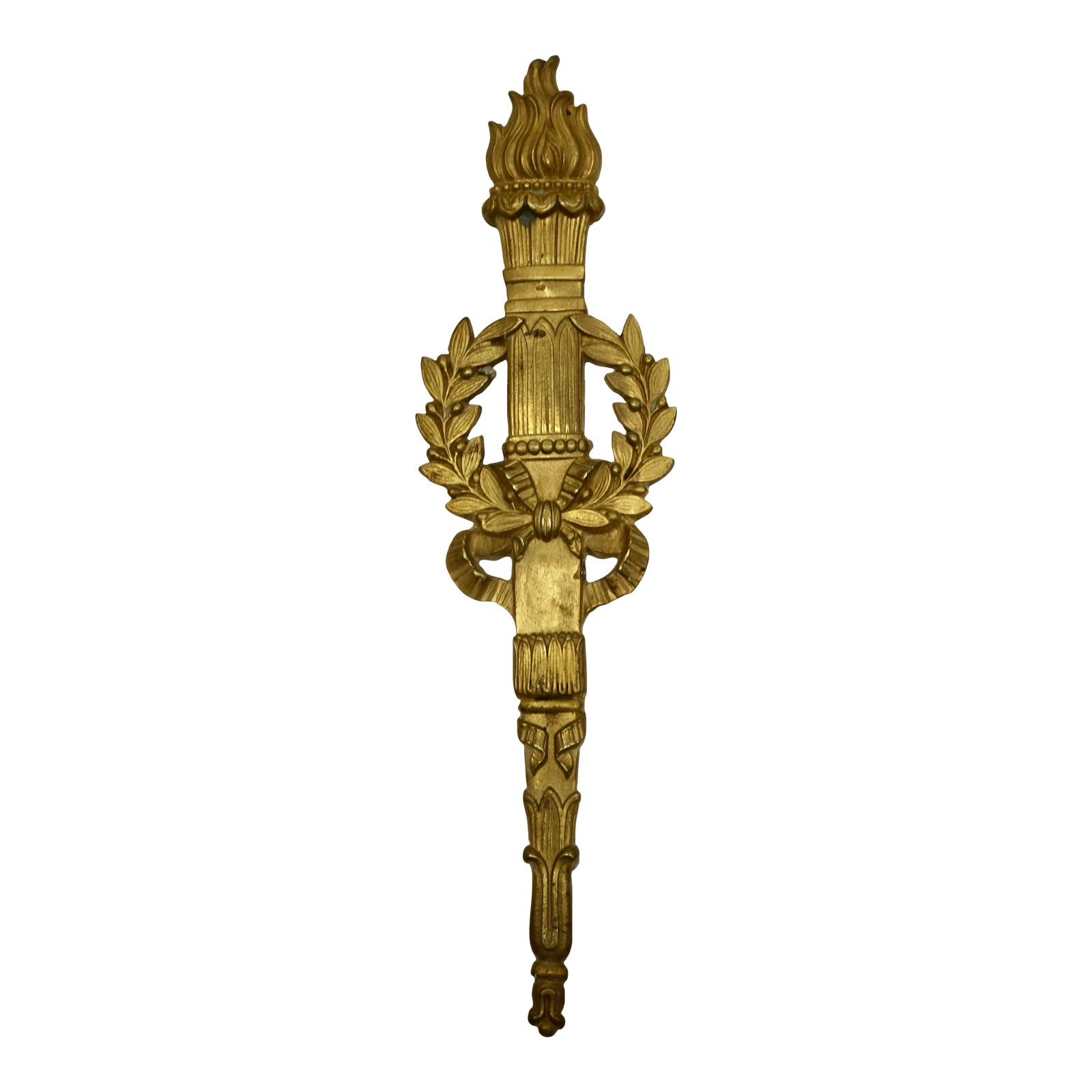 Antique French Bronze - Torch & Wreath | Chairish