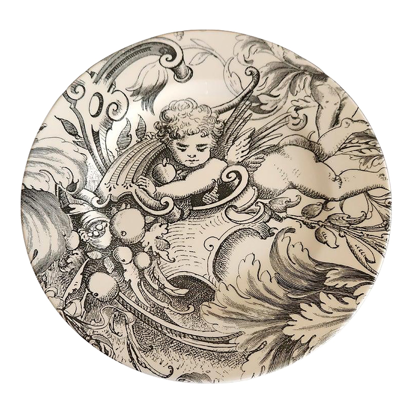 English Copeland & Garrett Spode Vintage Cherub Plate | Chairish