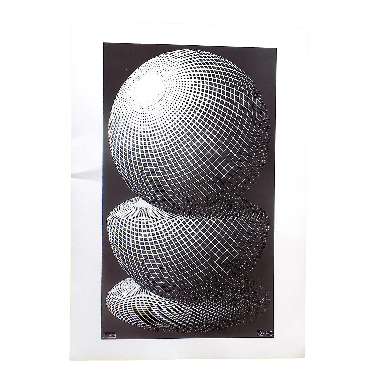 Vintage 20th Century M. C. Escher Lithograph - "Three Spheres" | Chairish