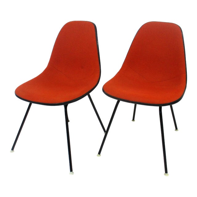 Eames Upholstered Side Shell Chairs for Herman Miller | Chairish