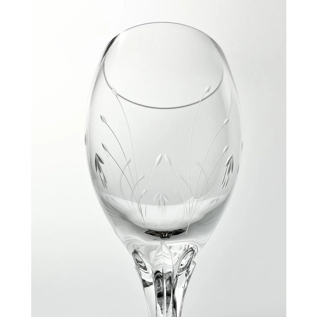 1980s Gorham “Jolie” Set of 11 Crystal Etched Wine Glasses | Chairish