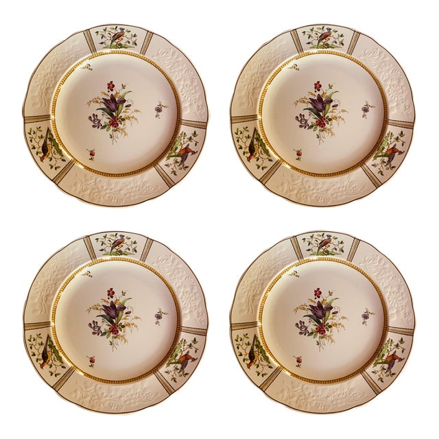 Antique Spode Fine English Bone China Dinner Plates- Set of 4 | Chairish