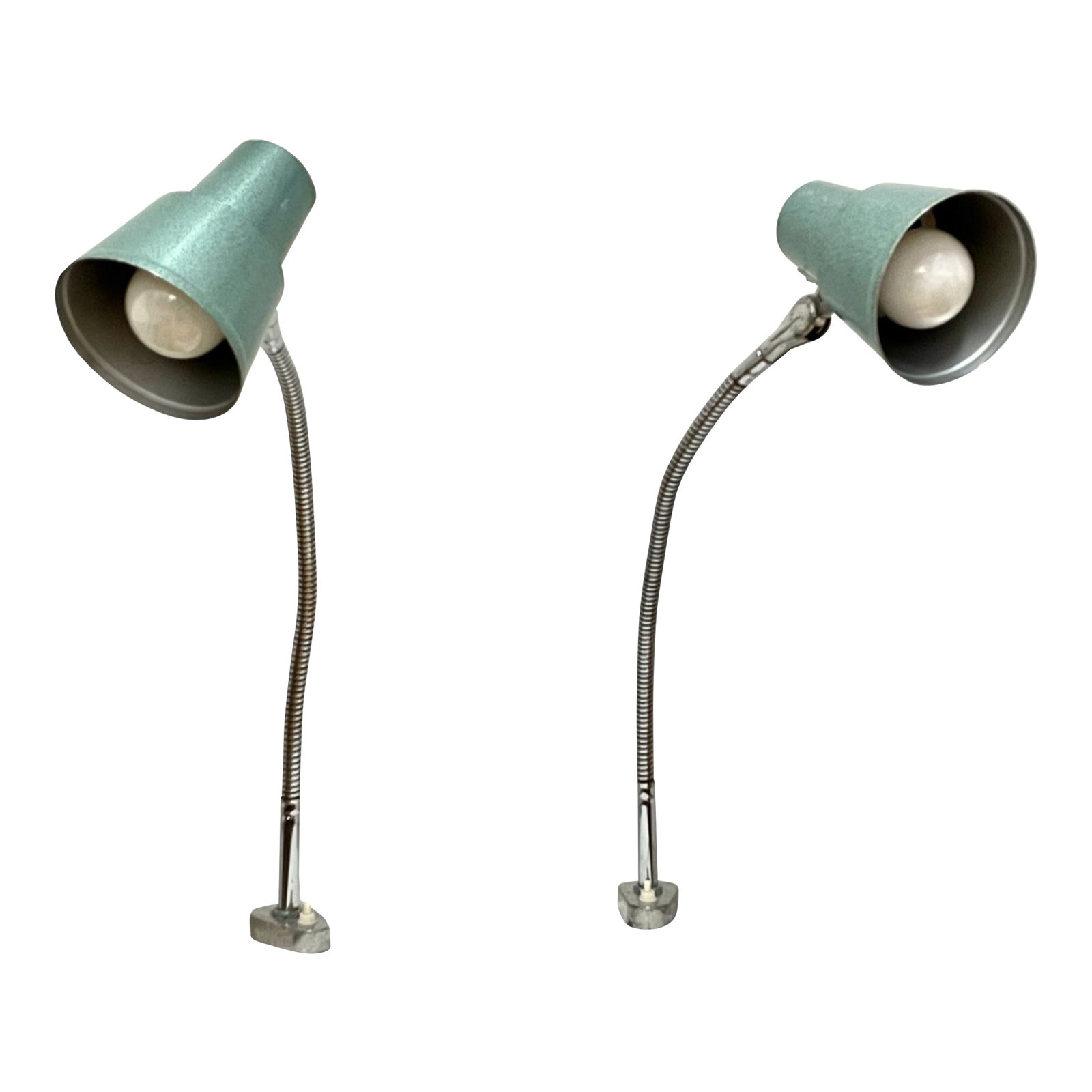Pair of Industrial Style 60’s Italian Design Clamp Lamps Seminara with ...