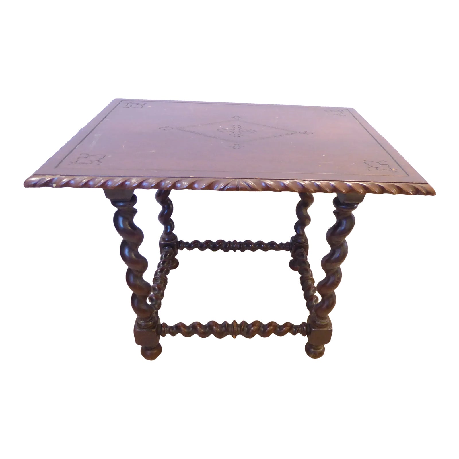 Vintage Jacobean Style Low Table | Chairish