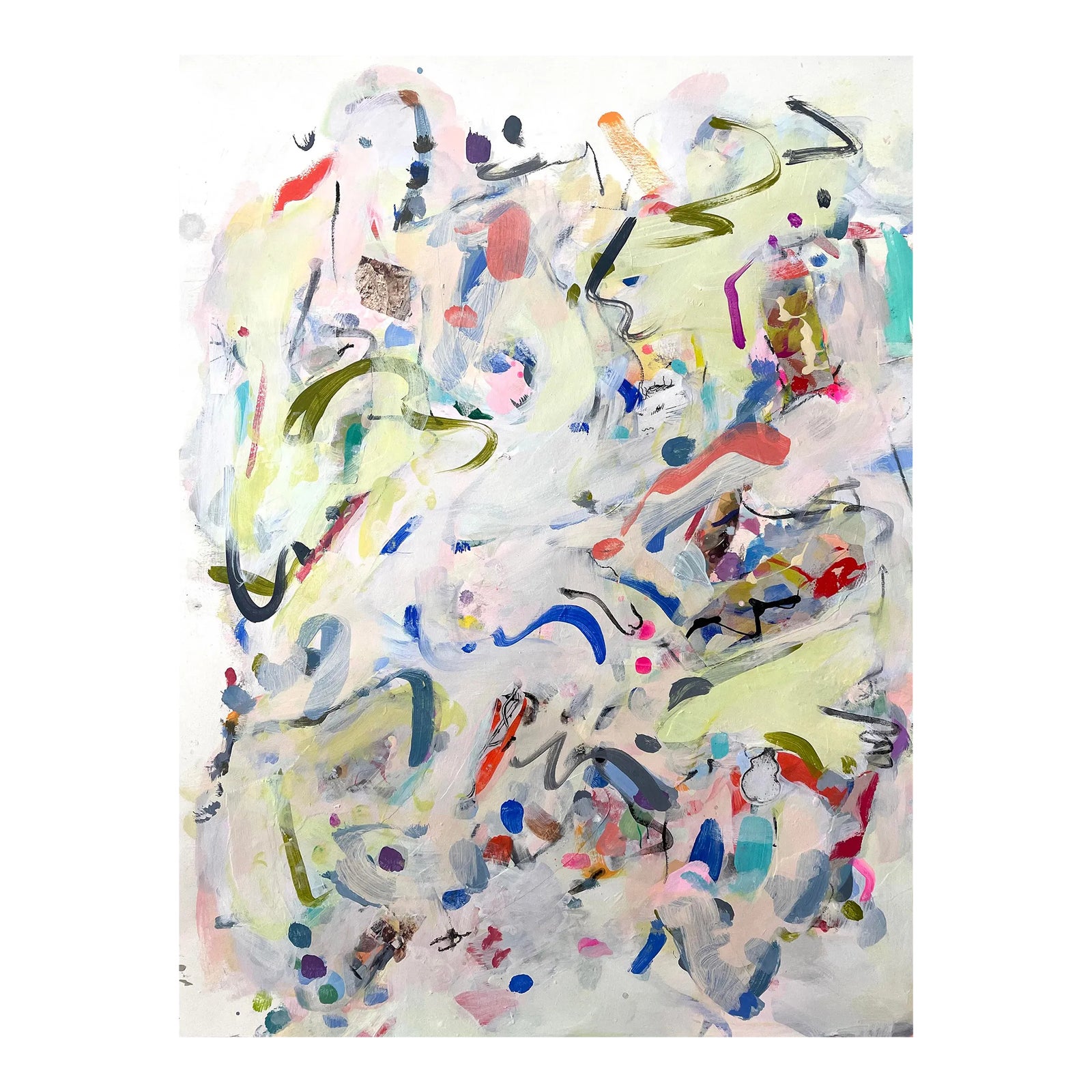 Ontemporary Abstract Acrylic and Mixed Media on Paper Painting "Wave ...