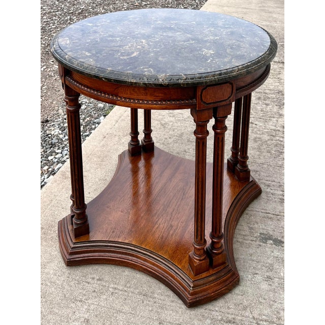 Vintage Marble Top Regency Style Side Tables - a Pair | Chairish
