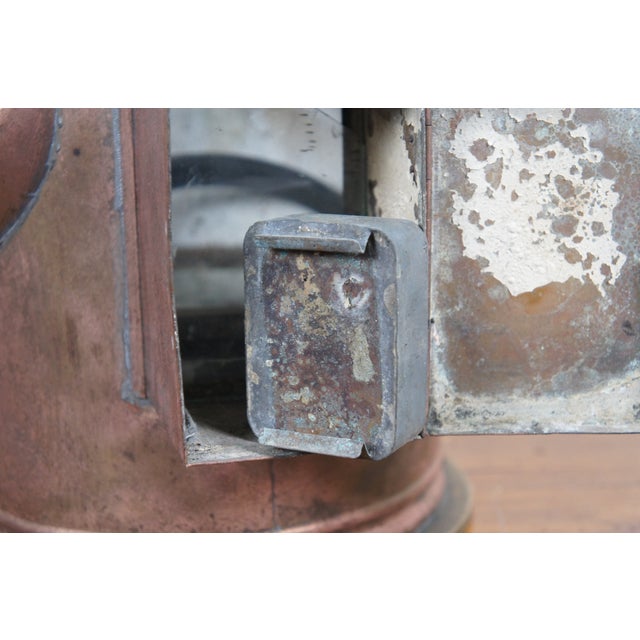 Antique Copper Brass Nautical Maritime Gimbal Compass Binnacle Oil Lamp ...