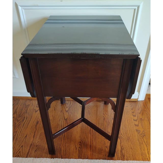 1990s Pair of Henkel Harris Pembroke Mahogany End Tables | Chairish