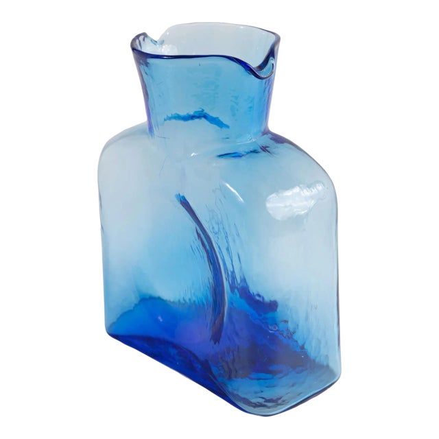 Vintage Blue Blenko Glass Pitcher | Chairish