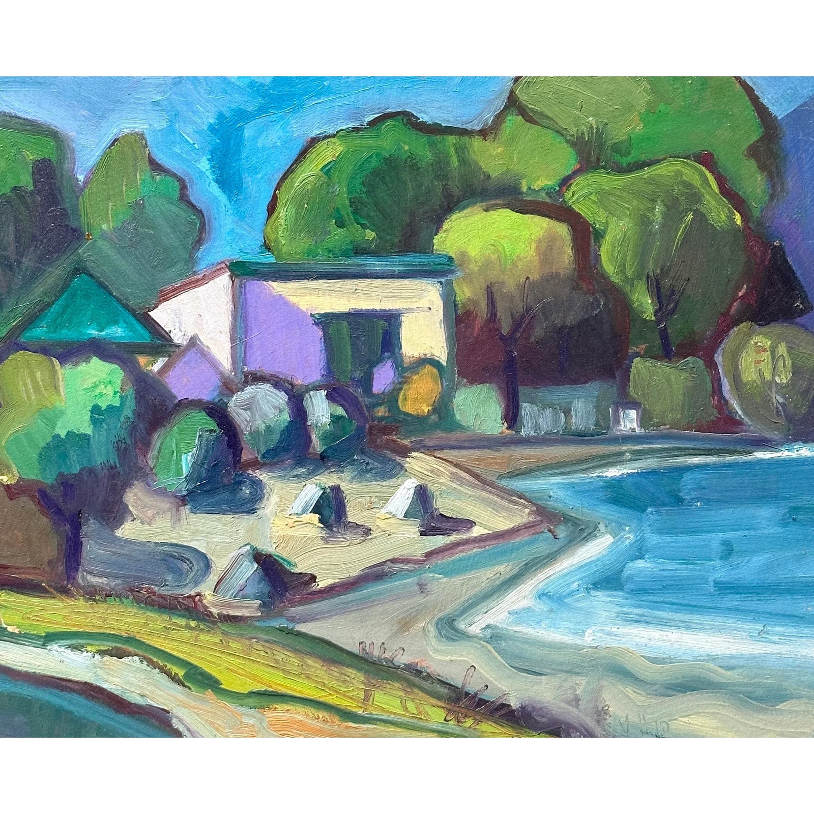 Wall Décor Berkeley Plein Air Original Oil Painting Hartman | Chairish