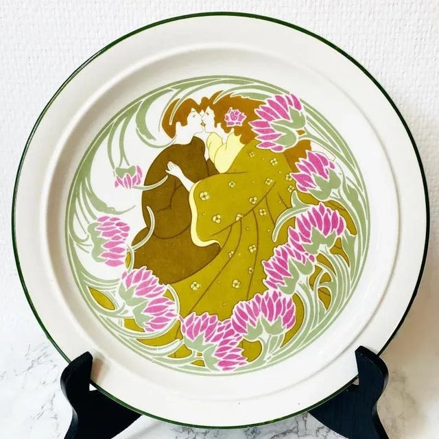 Art Nouveau Plate from KG Luneville, France, 1900s | Chairish