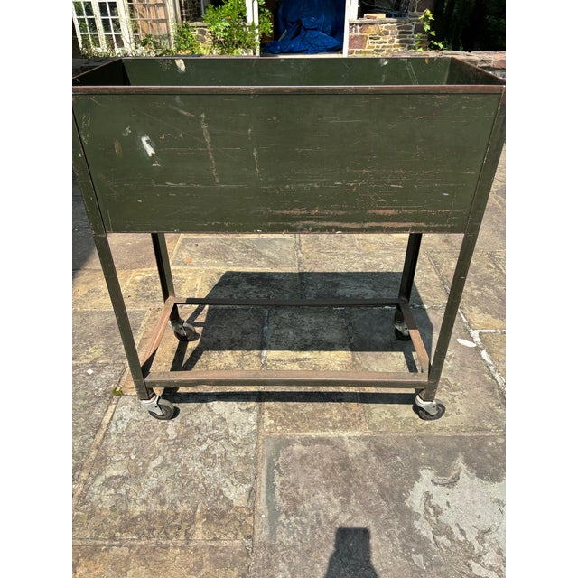 Antique Warehouse Mail Delivery Steel Trolley | Chairish