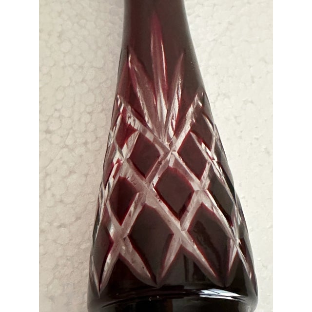 Vintage 1960s Crystal Legends by Godinger Crystal Ruby Red Cut to Clear ...