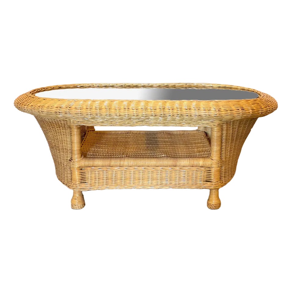 Wicker Coffee Table, 1980s | Chairish