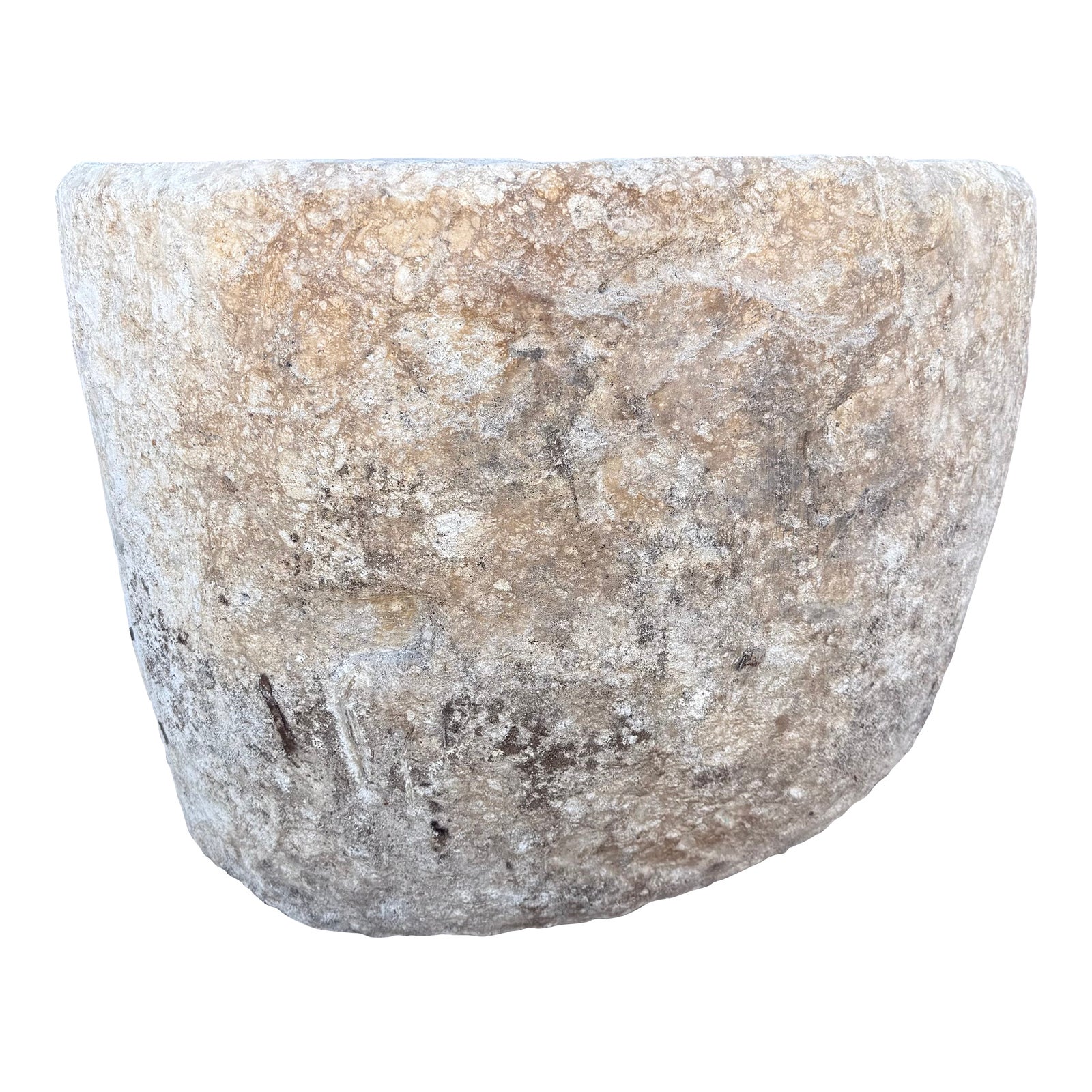Large Round Limestone Trough | Chairish