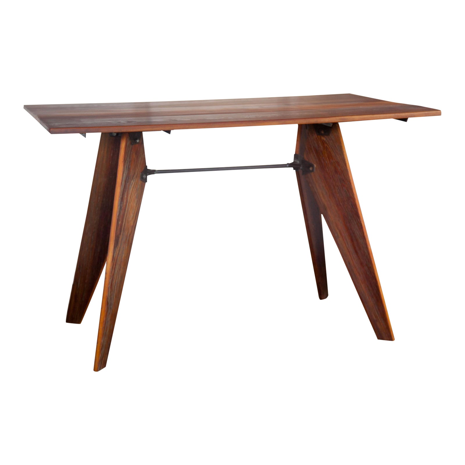 Jean Prouve Style Artisan Natural Wood Dining Utility Em Solvay Table ...