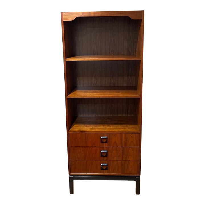 Vintage 1970s Mid Century Modern MCM 3-Drawer Bookcase Bookshelf ...