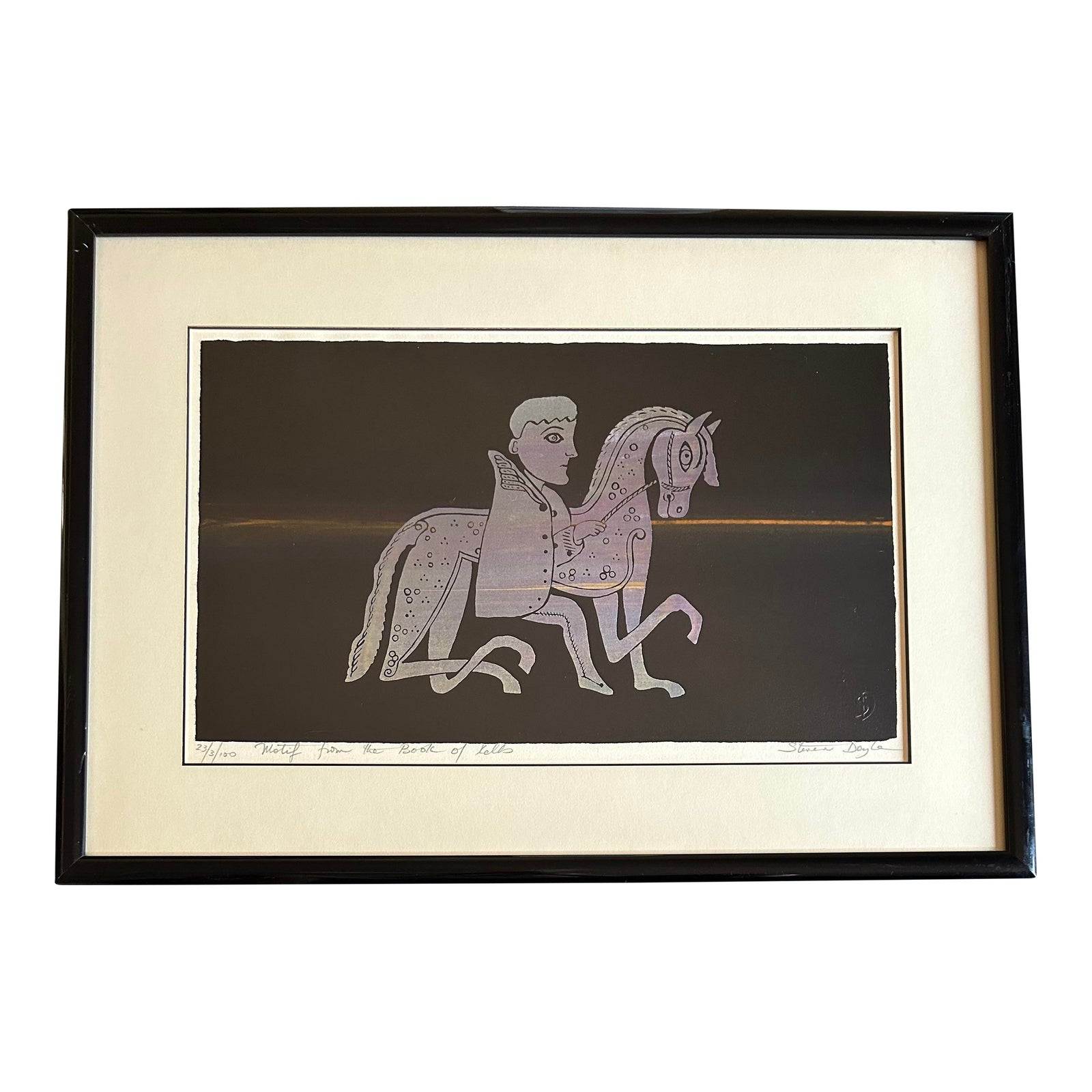 Original Serigraph of a Man & Horse ‘Motif From the Book of Kelts’ by ...