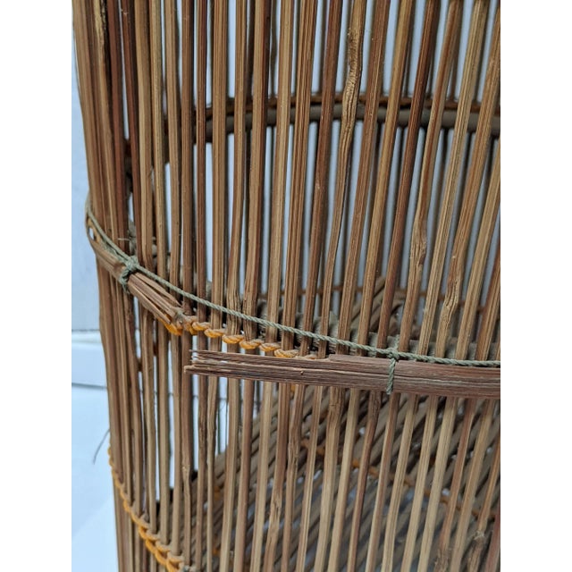 Antique Early 20th Century Large Woven Rattan Fish Trap | Chairish