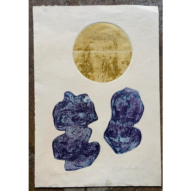 1980 Modern Abstract Etching | Chairish