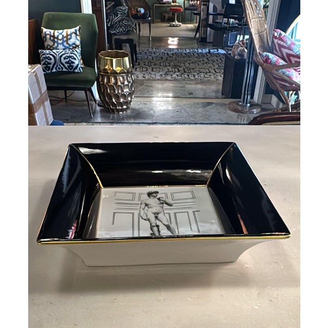 Italian Style White Porcelain Valet Tray Ashtray With Decorative Motifs ...