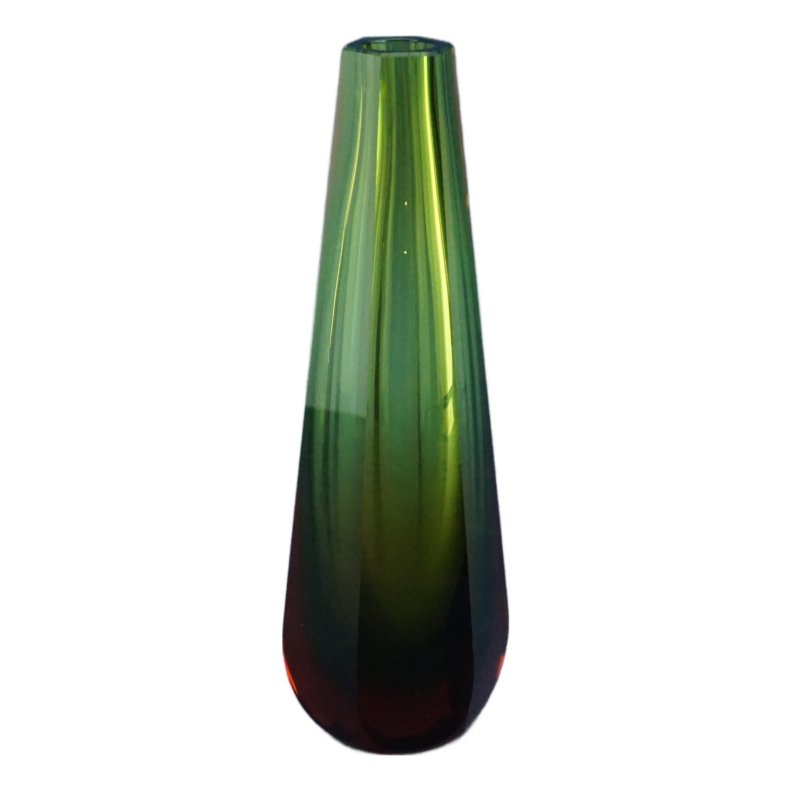 Vintage Green and Red Sommerso Glass Vase from WMF Ikora Krystall ...