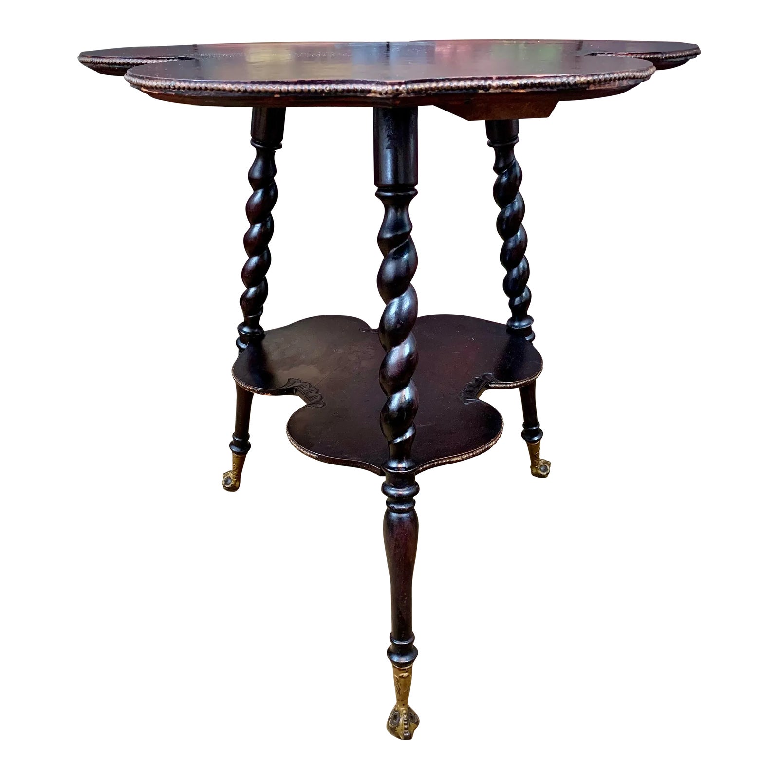 18th Century English Cloverleaf Garden Table | Chairish