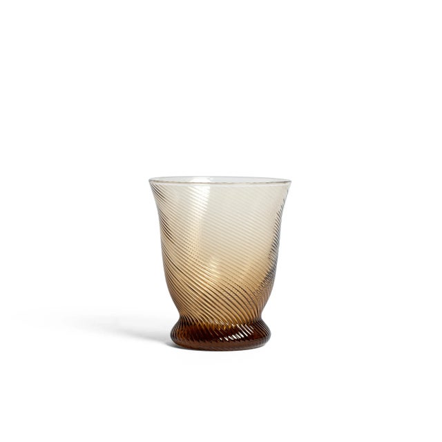 Sharland England Spiral Tumbler Glass - Set of 8, Chestnut Brown | Chairish
