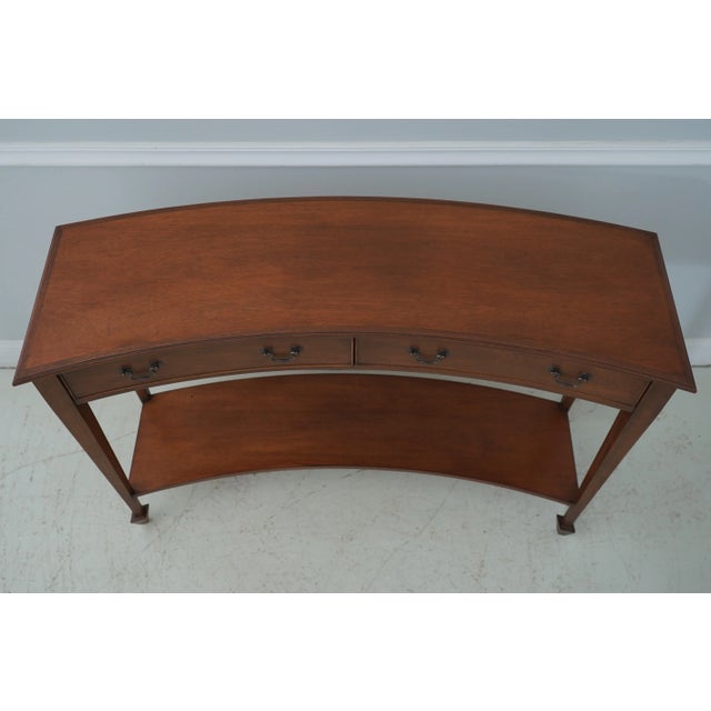 Mahogany 2 Drawer Crescent Shape Console Wall Table | Chairish
