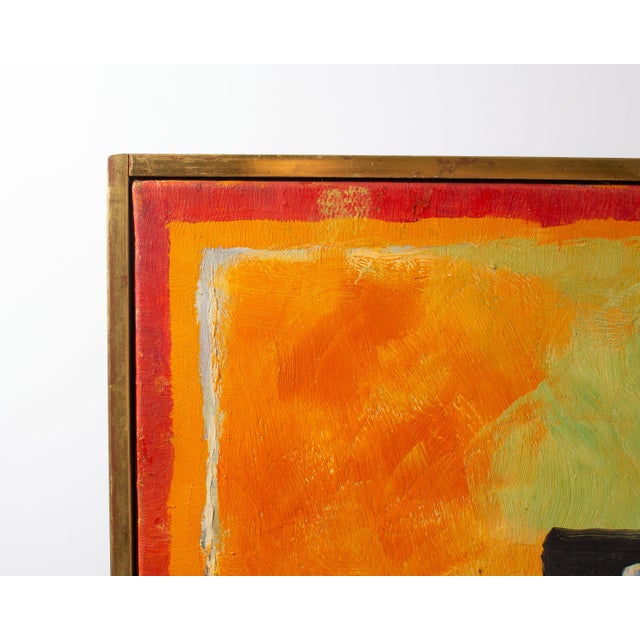 Reginald Murray Pollack Signed 1959 Oil on Canvas Abstract Painting of ...