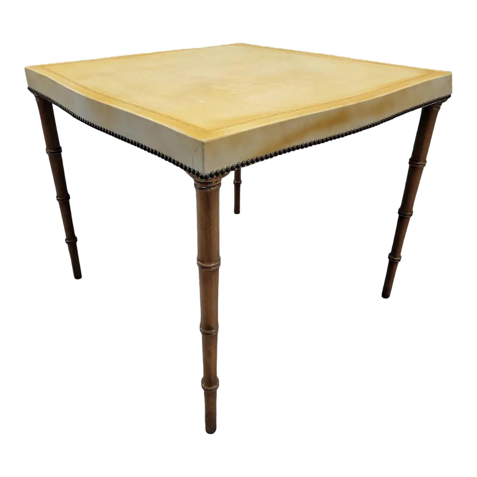 Mid Century Modern Yellow Leather Game Table by Barnard & Simonds ...