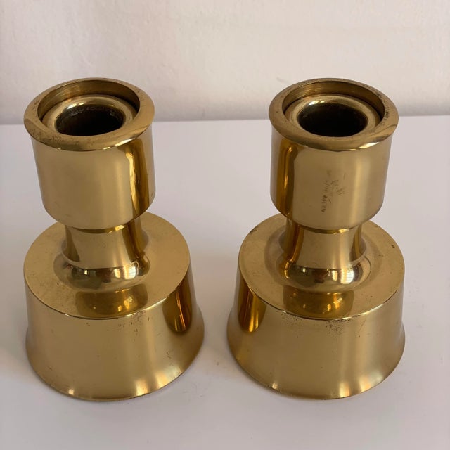 Pair of 1960s Brass Dansk Candlesticks | Chairish