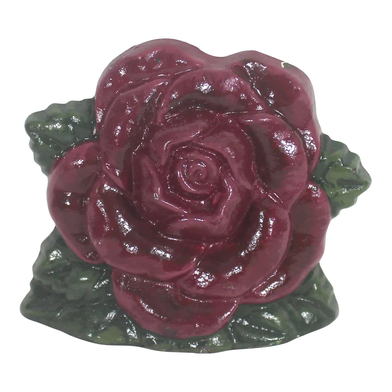 Vintage Cast Iron Rose Door Stop Red Pink Flower Door Jamb Stopper ...